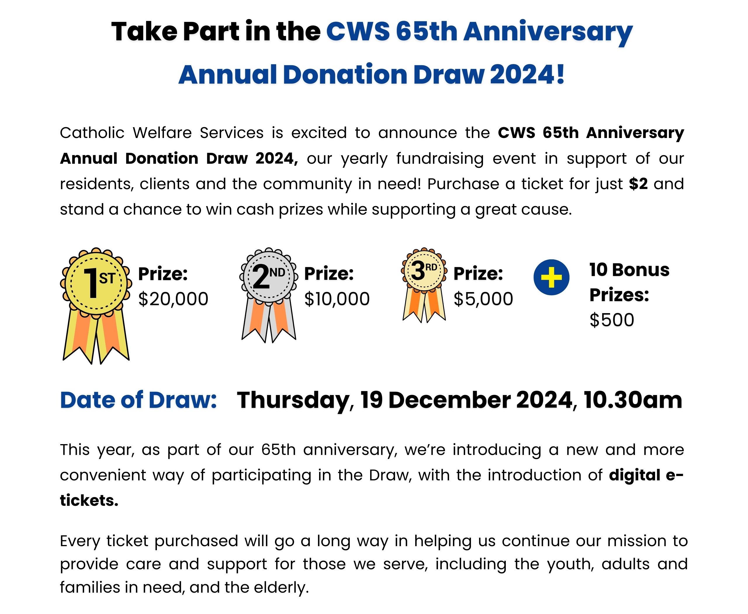 CWS Donation Draw 2024 | Social Service Organisation Singapore ...